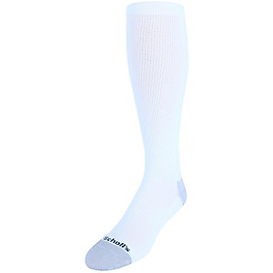 Dr. Scholl's Men's Over The Calf Compression Work Sock (1 Pair), White