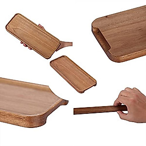 SHENGTIAN Acacia Wood Serving Trays (14 X 5.5 Inches) Rectangular Wooden Serving Platters for Home Decor, Food, Vegetables, Fruit, Charcuterie, Appetizer Serving Tray, Cheese Board (1PCS,13.78in)
