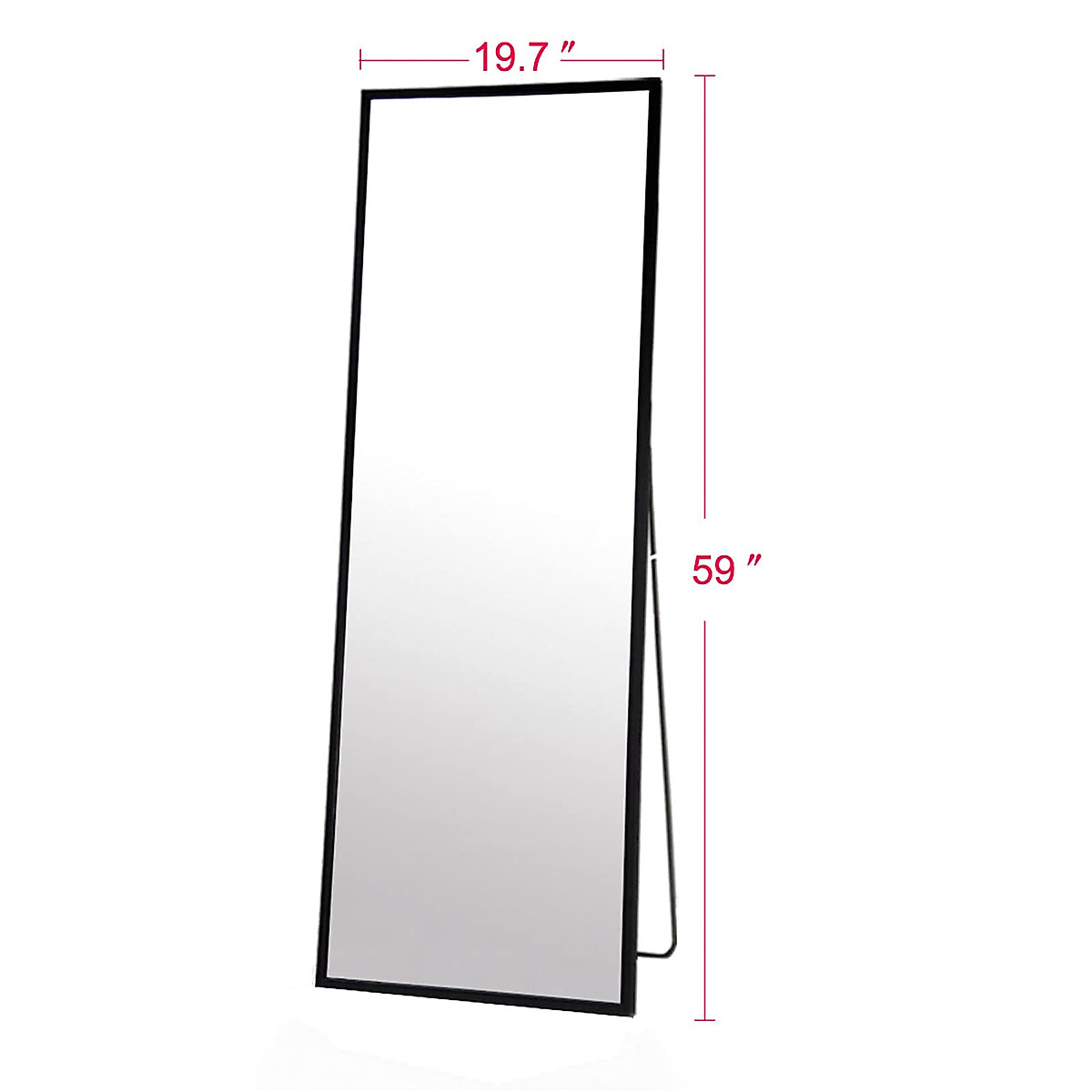 NA Full Body Mirror Full Length Floor Mirror Wall Mounted Free Standing Black Dressing Mirror Over The Door Mirror for Bedroom Bathroom Living Room Locker Room (59” x 19.7”)