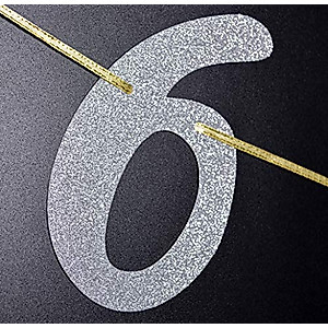 Sweet 16 Birthday Banner Glitter Sixteen Pre-Strung Decoration 16th Birthday Party Decor Supplies Cursive Bunting Photo Booth Props Sign Silver