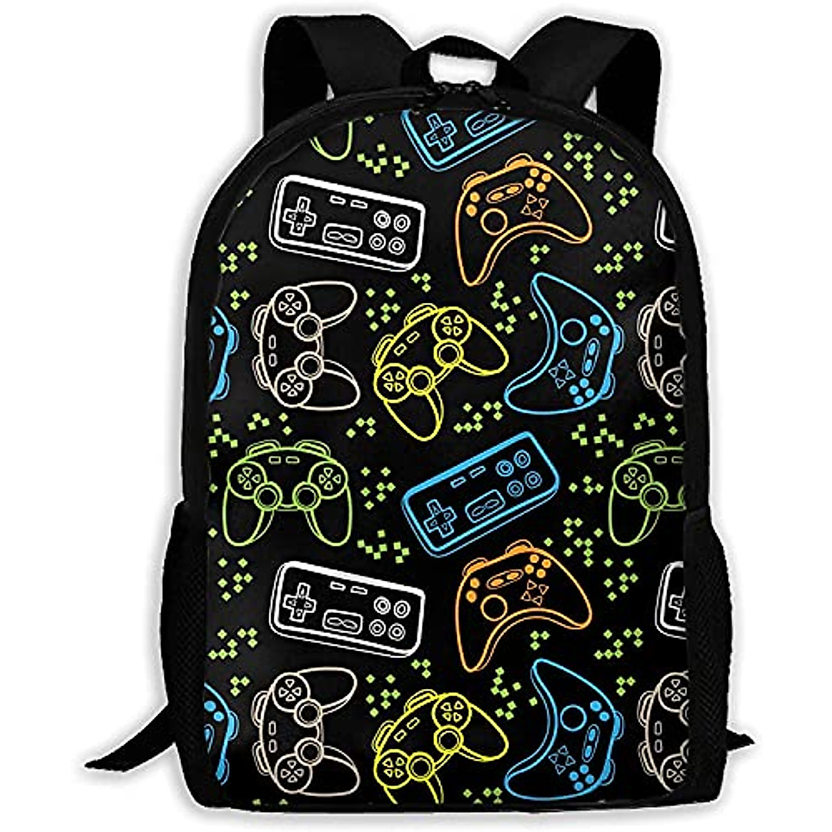 Aeoiba Colorful Video Game Laptop Computer Backpack, Multi-functional School Hiking Work Daypacks Waterproof Business Computer Backpack Bag Fit 15.6 Laptop and Notebook