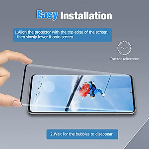 OuYteu [2+2 Pack] Galaxy S20 Glass Screen Protector and Camera Protector, HD Clear 9H Tempered Glass, Compatible Fingerprint, 3D Curved,Bubble-Free for Samsung Galaxy S20 Glass