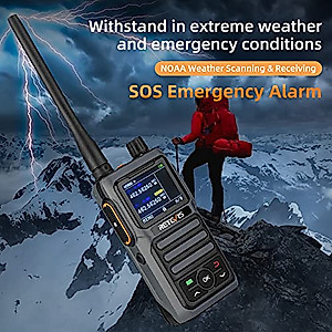 Retevis RB17P GMRS Handheld Radio,30 CH Long Range Walkie Talkie for Adults,SOS Siren,NOAA Weather Receiver Scan,2200mAh Rechargeable Two Way Radios for Off Road Camping Hiking (2 Pack)