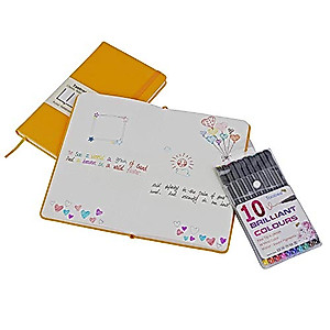 5 Pack Journal Notebooks, Taotree Yellow Classic Ruled Writing Notebook, Hard Cover PU Leather, 120gsm Premium Thick Paper, Inner Pocket, 128 Pages, 5"×8.3" for Office Business Supplies