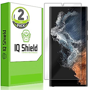 IQShield Screen Protector Compatible with Samsung Galaxy S23 Ultra 5G Works with Fingerprint Scanner (2-Pack) Anti-Bubble Clear TPU Film