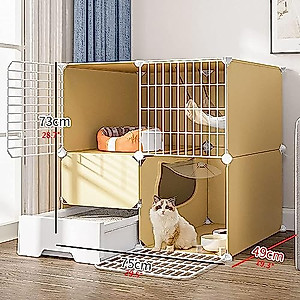 Cat Cage - Chinchilla Cage Rabbit cage Indoor Large with Litter Box DIY Cat Playpen Detachable Metal Wire Kitten Kennels Crate Small Animal Cage for Pet (Size : 75 * 49 * 73cm)