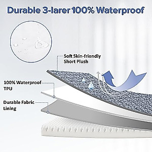 JOEJOY Orthopedic Dog Bed for Extra Large Medium Dogs, Big Egg-Crate Foam Dog Bed with Removable Waterproof Cover, Soft Rose Plush Pet Bed Mat with Non-Slip Bottom, Machine Washable (36"x27"x3")