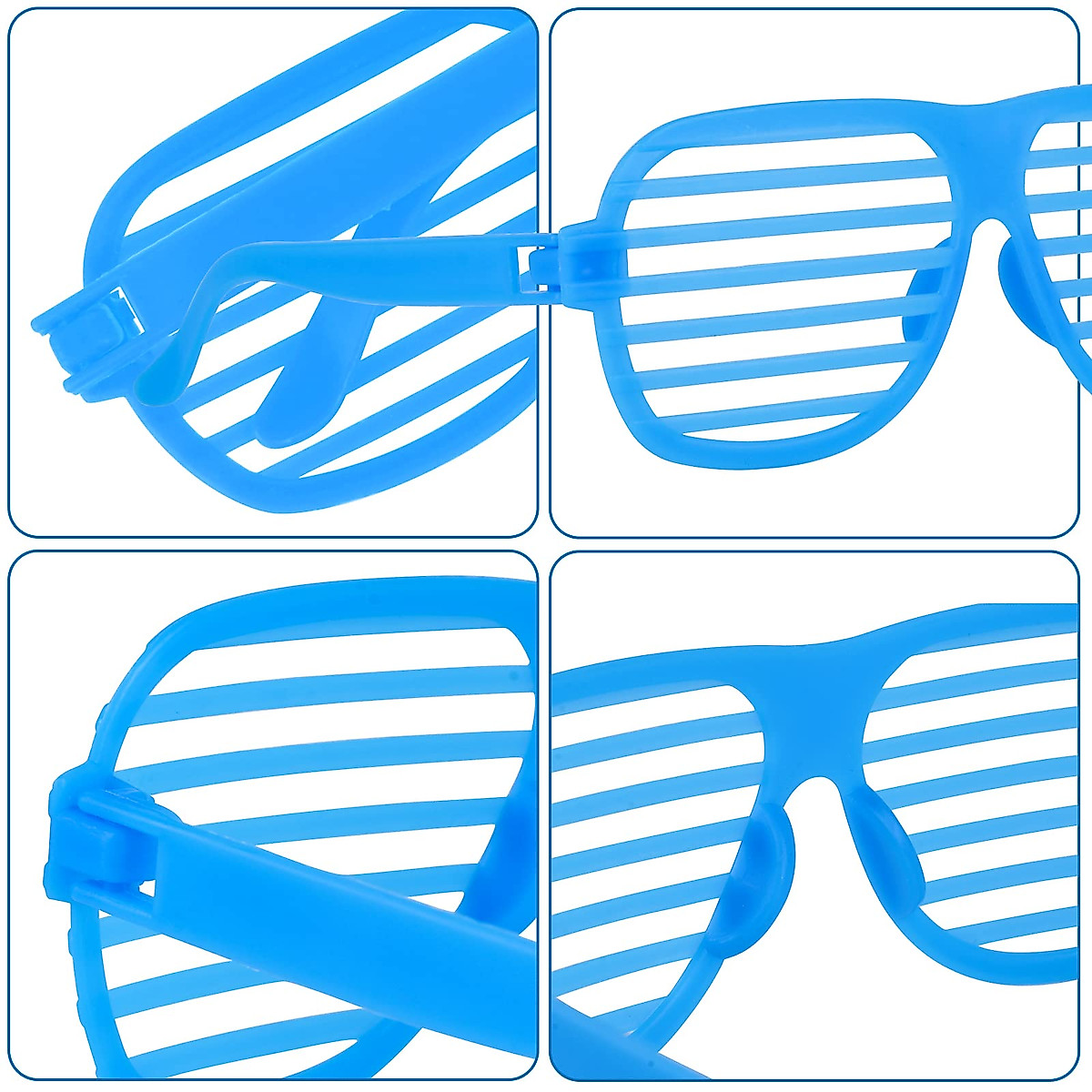 15 Pack Shutter Shades Glasses 80s Party Favors Plastic Glasses for Kids Neon Shutter Party Glasses for Adults Hora Loca Party Supplies Neon Sunglasses Accessories Last Day of School Party