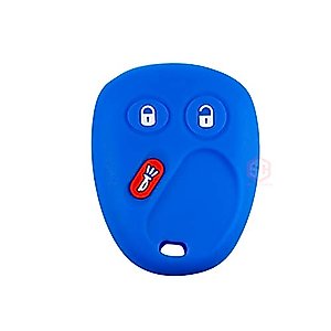 1x New Key Fob Remote Silicone Cover Fit - For Select GM Vehicles. (1 Blue).