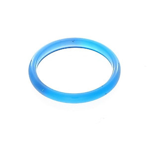Nostrand 3mm Blue Agate Gemstone Plain Band Ring (4)
