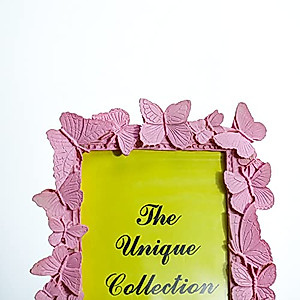 WAIT FLY 4 x 6 In Beautiful Pink Butterfly Shape Resin Photo Frame Picture Frame for Table Top Display Best Gift for Friends Kids