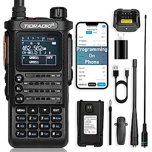 (2nd Gen)TIDRADIO TD-H8 GMRS Radio Handheld with Bluetooth Programming, GMRS Repeater Capable, NOAA, 5 Watt Long Range Two Way Radios Walkie Talkies with 771 GMRS Antenna, 2500mAh Rechargeable Battery