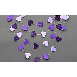 Boston Creative company LLC Wedding Heart Garland Paper Garland (Purple)
