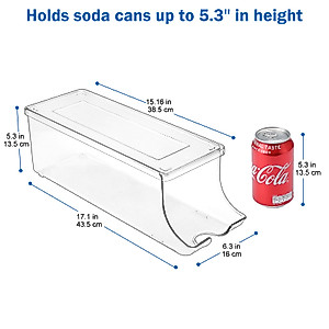 Puricon 2 Pack Soda Can Organizer Dispenser for Refrigerator Bundle with 2 Pack Lazy Susan Clear Organizer for Cabinet Pantry Storage