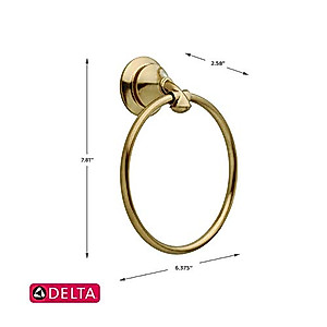 Delta Faucet 79446-CZ Linden Wall Mounted Towel Ring in Champagne Bronze, Bath Accessories