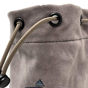 Dundra Multipocket Dice Bag - DND Velvet Pouch - Large Dice Bags for D&D with Pockets - Soft Case for RPG Dice Storage - Drawstring Pouches for Role Playing Games Dice Set - Polyhedral Dice Bag (Grey)