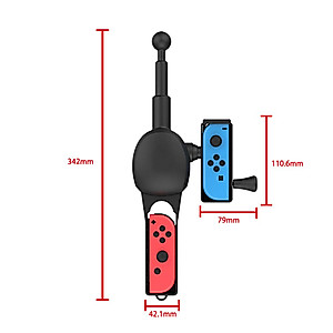 [New Upgrade] FunMax Fishing Rod Hand Grip for Nintendo Switch Joy-con Compatible with Fishing Star World Tour, Legendary Fishing, Bass Pro Shops: The Strike Championship Edition