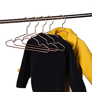 Koobay 12.5" Children Rose Gold Clothes Hangers, 10-Pack, Shiny Steel Wire Shirts Coat Slacks Clothes Hangers Storage Display