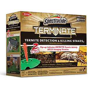 Spectracide Terminate Termite Detection & Killing Stakes, Kills Foraging Termites, Detects Termite Activity, 15 Count