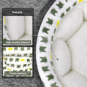 AIWIKIDE Super Soft Small Dog Bed & Cat Bed, Anti-Anxiety Puppy Cuddler Bed, Cozy Round Fluffy Plush Pet Bed, Machine Washable Faux Fur Donut Cuddler Cat Bed …