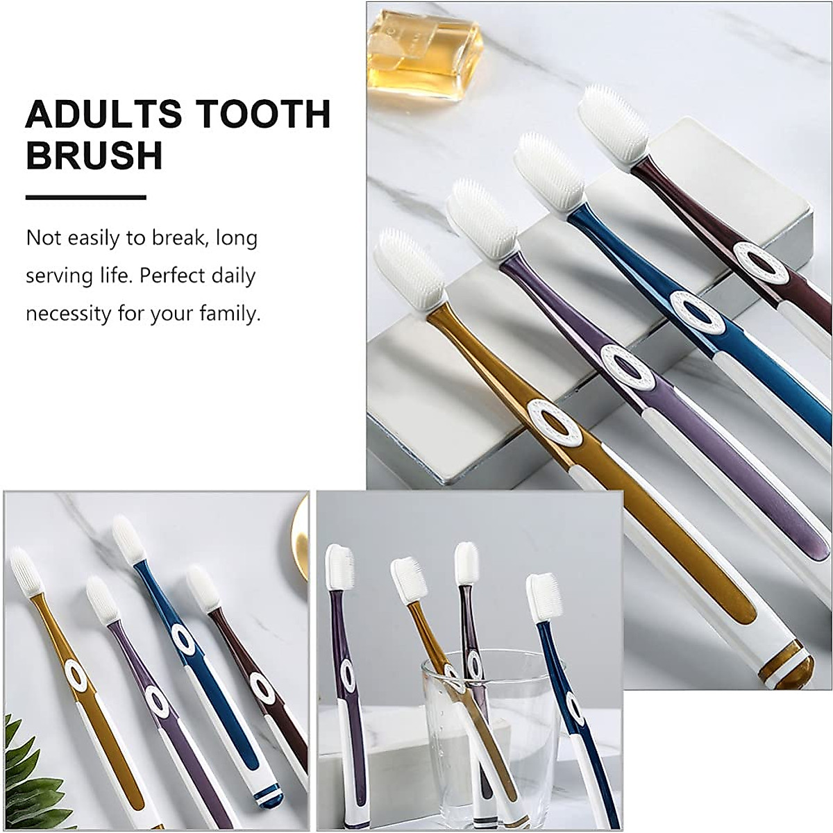 Healifty 4pcs Toothbrush Holders Silicone toothbrushes bristles Toothbrush Soft Toothbrush for Teeth Manual Toothbrush for Adults Electric Toothbrush Teenagers Electric Toothbrush