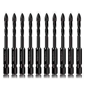 20PC Masonry Drill Bits, Mgtgbao Concrete Drill Bit Set for Tile,Brick, Plastic and Wood,Tungsten Carbide Tip Best for Wall Mirror and Ceramic Tile on Concrete and Brick Wall with Size 5