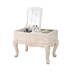 QJPAXL Window Dressing Table Multi-Function Makeup Cabinet Mini Bedroom Dressing Table European Small Simple
