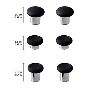 6 in 1 Thumbstick Grips Replacement Parts for Xbox One Elite Controller (Model 1698) - Black