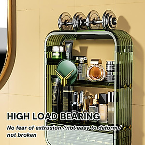 FZYUAN Bathroom Wall Cabinet Bathroom Cabinet Wall Mounted with Drawers Medicine Cabinet with Hooks Over The Toilet Storage Cabinet Hanging Cabinet for Bathroom Livingroom Kitchen,Green,40x12x70cm/17