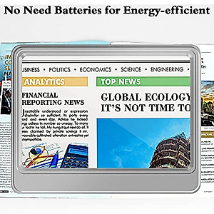 NZQXJXZ 5X Magnifying Glass for Reading Full Large Page Viewing Area Magnifier Lightweight Handheld Magnifier for Reading Seniors and Low Eyesight Person Silver