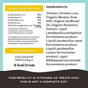 Primal Freeze Dried Dog Treats; Chicken & Banana Dog Treats with Goat Milk for Dogs, Peelin' Fantastic, Grain Free Training Treats for Dogs with Probiotics, 2 oz
