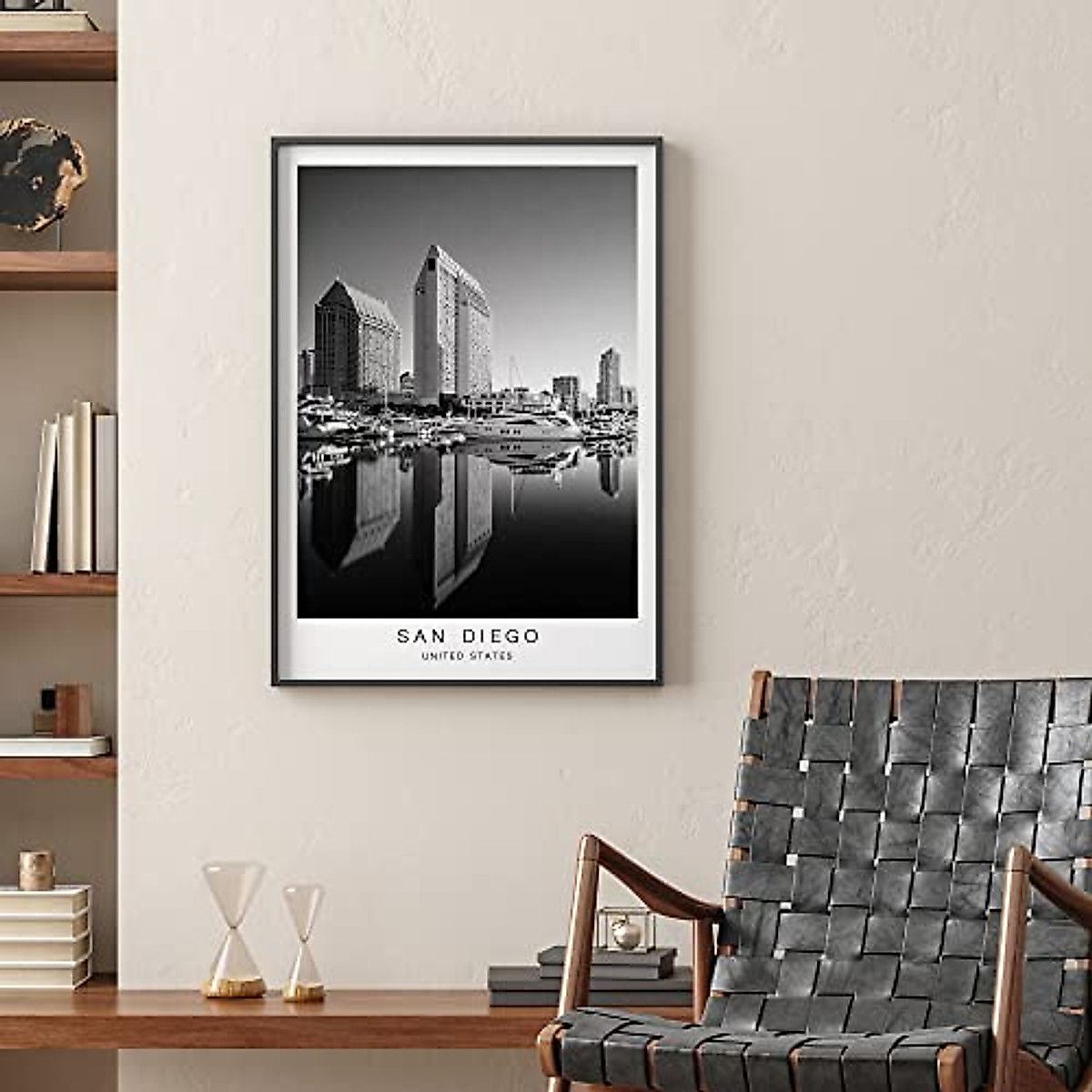 Dear Mapper San Diego United States View Abstract Road Modern Map Art Minimalist Painting Black and White Canvas Line Art Print Poster Art Line Paintings Home Decor (Set of 3 Unframed) (12x16inch)