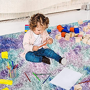 A Nice Night Shaggy Fluffy Faux Fur Area Rug Door Mat,Tie Dye Style,Softest, Luxurious Shag Carpet Rugs for Bedroom, Living Room, Luxury Bed Side Plush Carpets, Rectangle (Light Purple, 3' x 5')