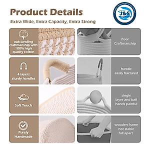 120L Extra Large & Tall Laundry and Blanket Hamper Basket with Handles for Living Room and Bedroom, Cotton Woven High Storage Basket and Organizer for Dirty Clothes, Toys, Pillows, Khaki (khaki)