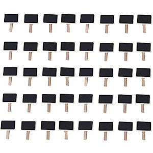 40Pcs 2.36 x 1.58 Inch Wood Mini Chalkboard Clips Wooden Blackboard Clips Photo Price Chalk Board Message Board Tag Signs with Pegs for Memo,Note Taking,Food Label,Wedding Table Number Place Card