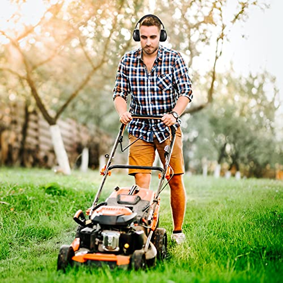 ProCase Noise Reduction Safety Ear Muffs, 32dB Hearing Protection Earmuffs Ear Defenders with Adjustable Headband for Shooting Mowing Construction Manufacturing Woodwork -Black