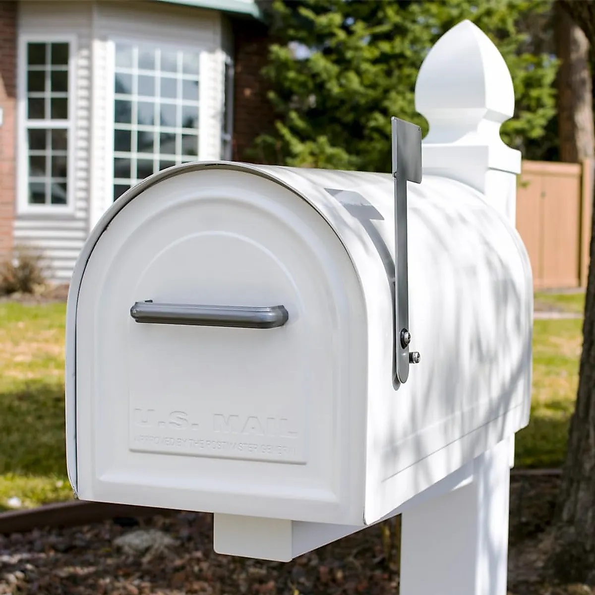 Architectural Mailboxes Reliant Galvanized Steel, Locking, Post Mount Mailbox, Compatibility Code C, MB981WAM, White, Large Capacity