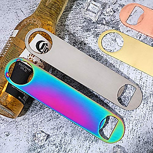 4 Pieces Flat Bottle Opener Stainless Steel, heavy Duty Bottle Opener Bartender 7inch Beer Bottle Opener for Bar Bartenders Men Women Kitchen Party