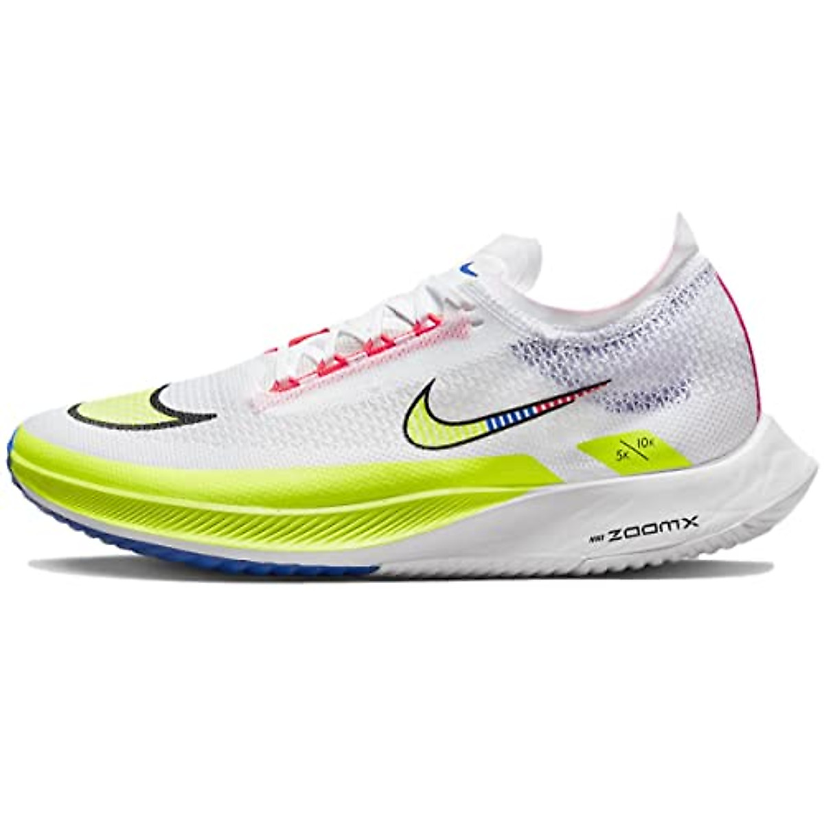Nike Men's ZoomX Streakfly Racing Shoes (White/Black-Volt-Racer Blue, us_Footwear_Size_System, Adult, Men, Numeric, Medium, Numeric_8_Point_5) 8.5