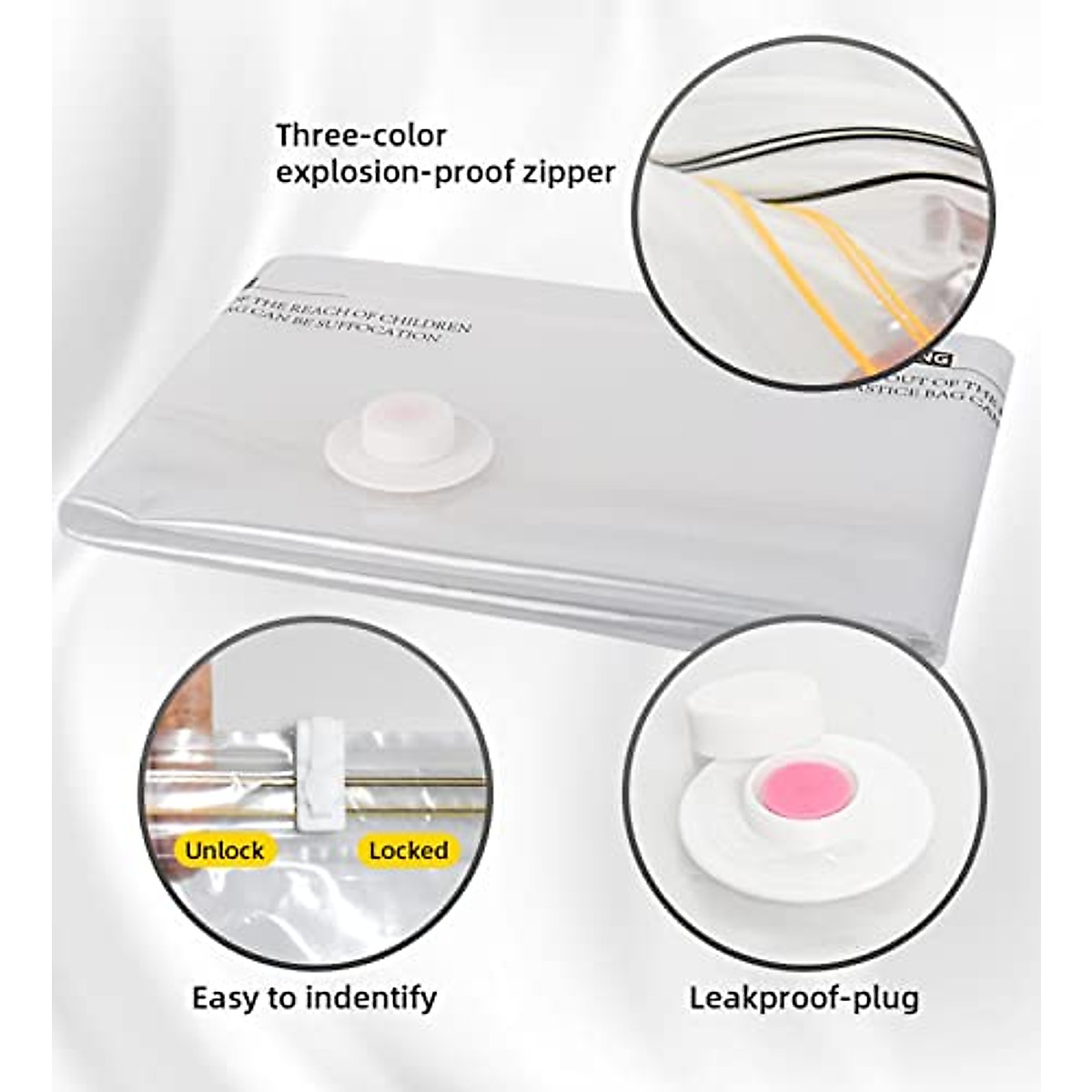 12 PACK, Vacuum Storage Bags , travel essentials, storage, JUMBO100х80cm X4pcs,LARGE 80х60cm X4pcs,MEDIUM 70х50cm X4pcs +1pump, Transparent