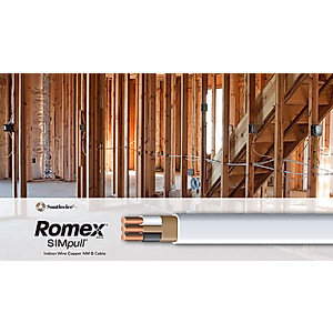 Southwire Romex Brand Simpull Solid Indoor 14/2 W/G NMB Cable 100ft Coil - SW# 28827423