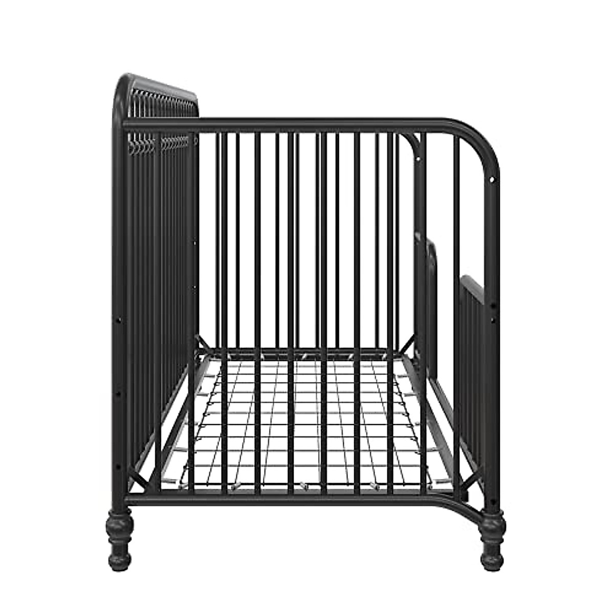 Little Seeds Raven 3-in-1 Convertible Metal Crib, JMPA Certified, Black
