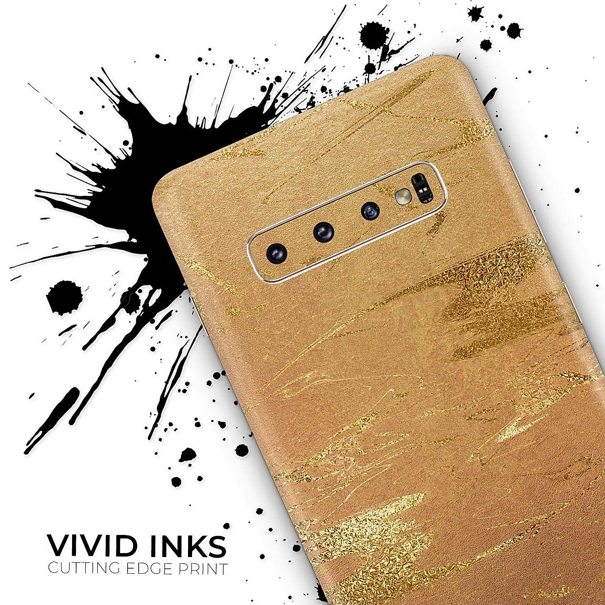 DesignSkinz Molten Gold Digital Foil Swirl V8 Protective Vinyl Decal Wrap Skin Cover Compatible with The Samsung Galaxy S20 (Screen Trim & Back Glass Skin)
