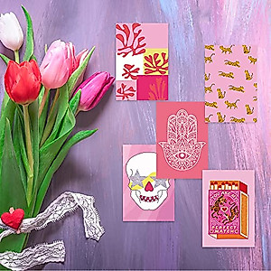 MATJOE 70pcs Wall Collage Kit Aesthetic Pictures- Western Photo Wall Collage Kit Prints 4x6 inch, Mini Posters Bedroom DIY Teen Girls Trendy Stuff Room Decor (Pink)