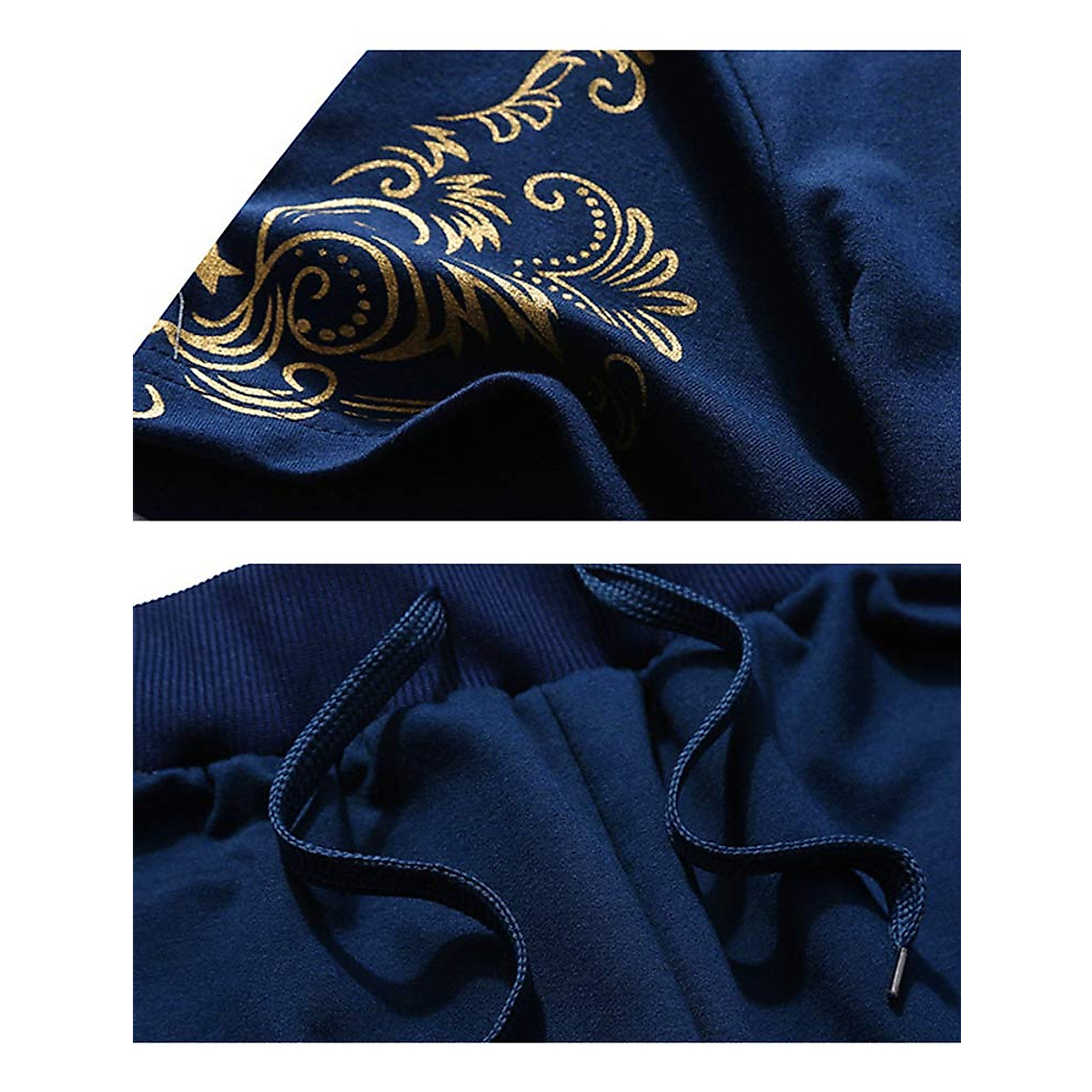 PASOK Men's Casual Tracksuit Full Zip Running Jogging Athletic Sports Jacket And Pants Set Short Style Black M