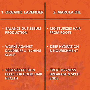 WBM Natural Solution Shampoo, Organic Lavender & Marula Oil with Himalayan Pink Salt, Soothing & Moisturizing, Daily Care for All Hair Types, 17 fl oz/Each (4 Count)