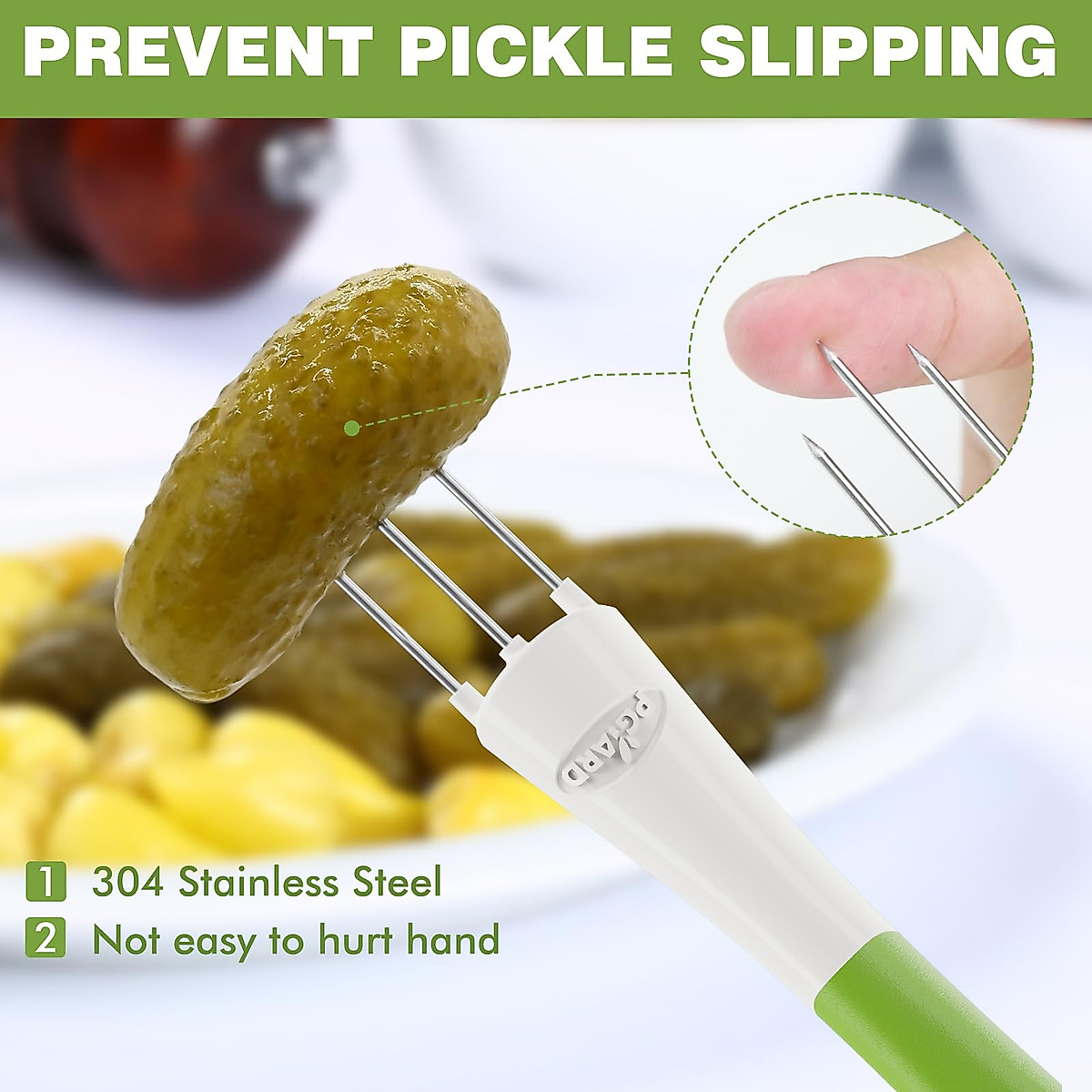 2 Pcs Pickle Fork Pickle Grabber Tool-Pickle Fork for the Jar Kitchen Pickle Fork 304 Stainless Steel Pickle Grabber Pickle Picker Gift for Pickle Lovers