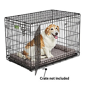 MidWest Homes for Pets 40236-MRD Quiet Time Couture Ashton Bolster Pet Bed, Intermediate Dog/36, Mushroom, Mushroom & White Diamond Pattern, 36-Inch