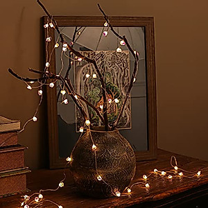 LUSHARBOR Crystal String Lights Indoor Battery Operated, Natural Fluorite String Lights, Amethyst Raw Stones Decorative Lights 9.8ft 30 LEDs String Lights for Bedroom Party Christmas Wedding Decor