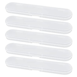Tighall 5PCS Plastic Acne Needle Storage Box Ear Wax Pick Case Digital Thermometer Storage Case Containers Thermometer Case Portable Orginizer Case for Beauty Tool Ear Pick Brush Craft(Transparent)